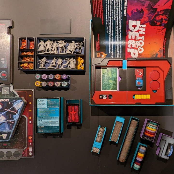 3D Printable In Too Deep Boardgame Complete Token Tray by James P