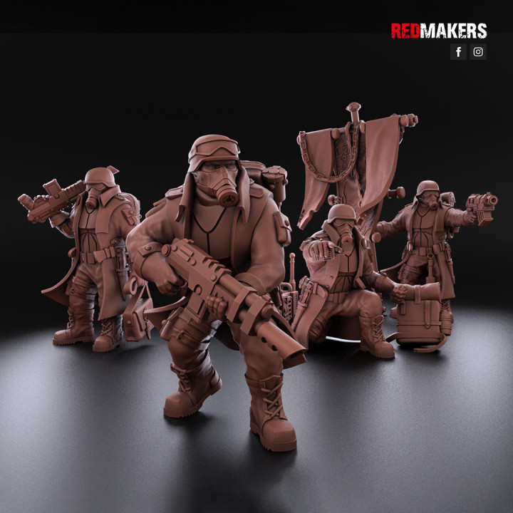 3D Printable Steel Guard - Command Squad of the Imperial Force by RedMakers