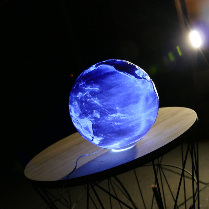 3D Printable The Earth Lithophane - Based on the Real Heights - 150mm ...