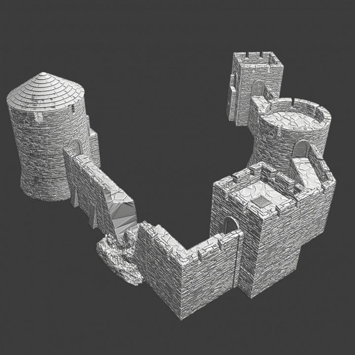 3D Printable Modular Medieval Castle system - Walls 1 by Northern ...