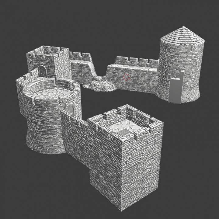 3D Printable Modular Medieval Castle system - Walls 1 by Northern ...
