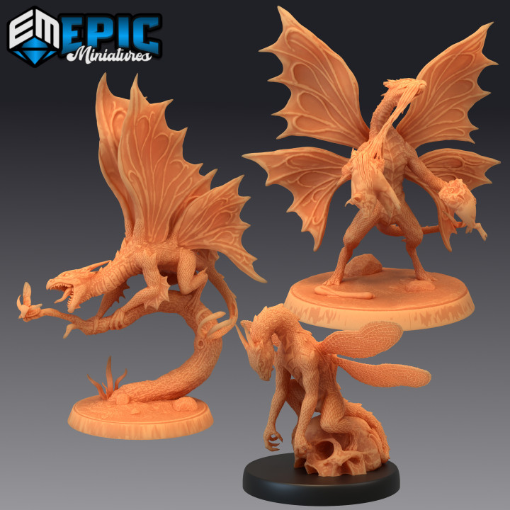 3D Printable Fairy Dragon Set / Faerie Drake / Fey Woods Encounter by ...
