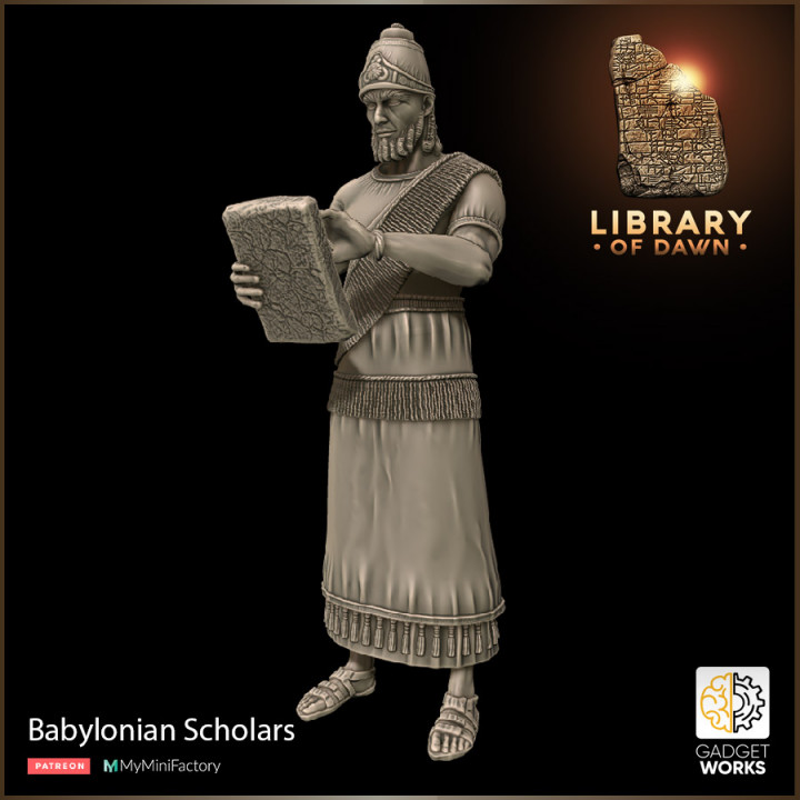 3D Printable Babylonian Scholars - Library of Dawn by Gadgetworks