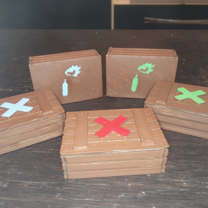 3D Printable Zombicide 2 - Pimpweapon and Objective Crates by Thiago ...