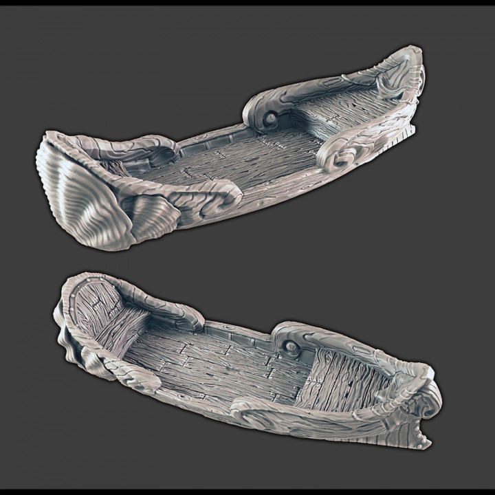 3D Printable Adorned Longboat [SUPPORT-FREE] by Evan Carothers