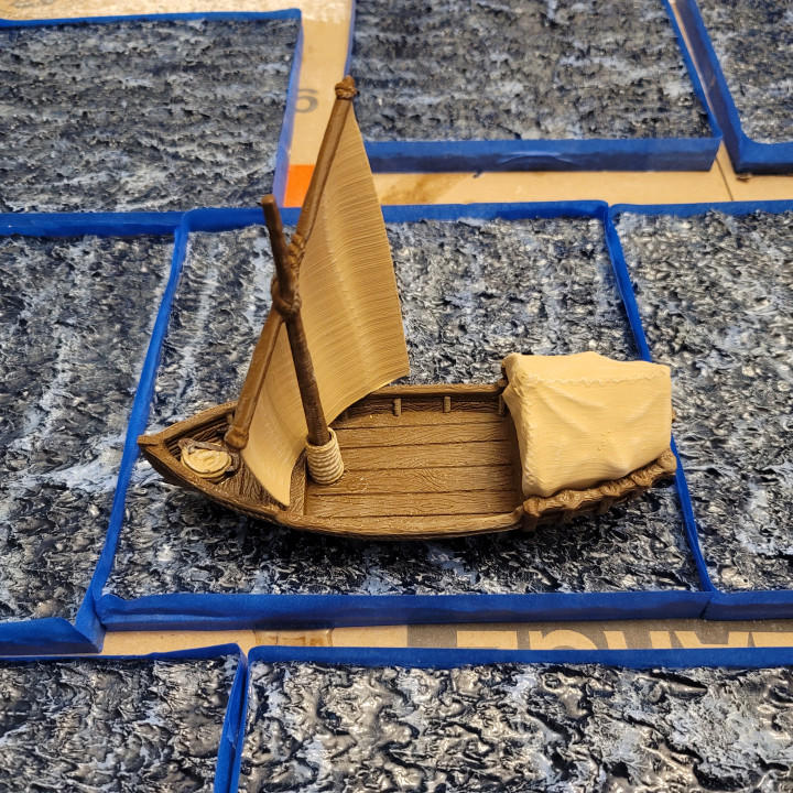 3D Print of Sailing Skiff [SUPPORT-FREE] by 3D20Hobbies