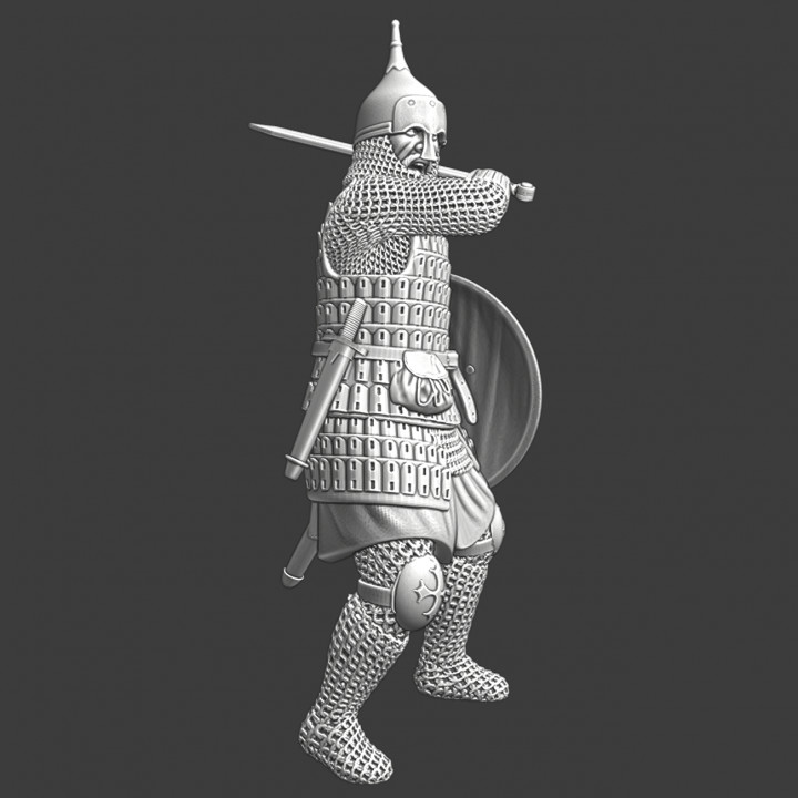 3D Printable Medieval Novgorod warrior fighting with sword by Northern ...