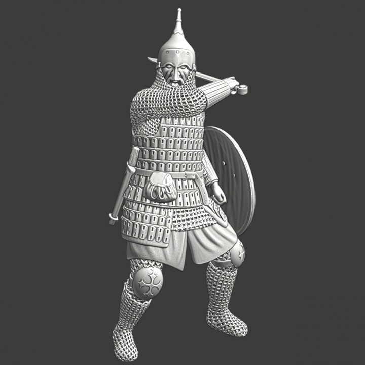 3D Printable Medieval Novgorod warrior fighting with sword by Northern ...