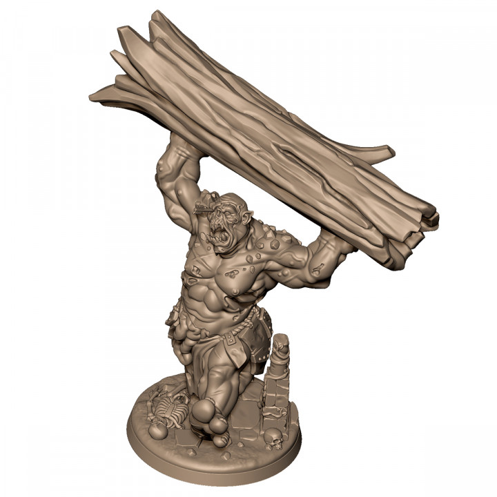 3D Printable Angry zombie mountain troll by Willy Kao