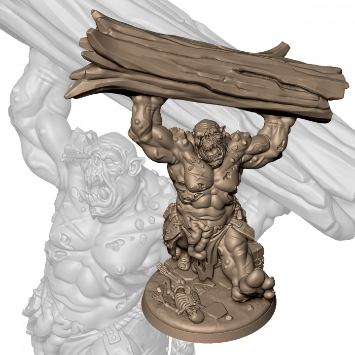 3D Printable Angry zombie mountain troll by Willy Kao