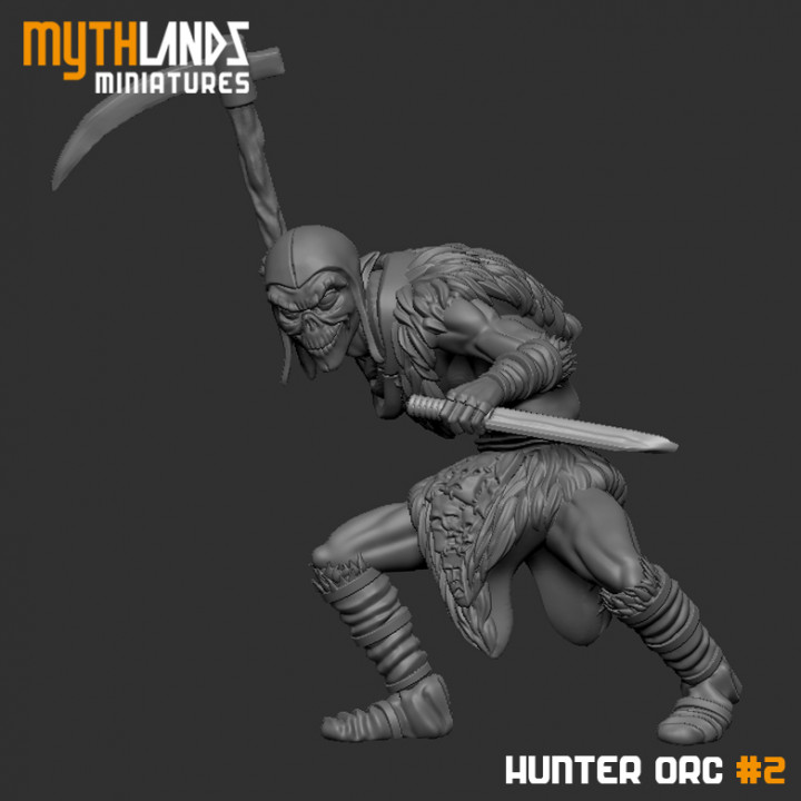 3D Printable HUNTER ORCS SET #1 by Mythlands Miniatures
