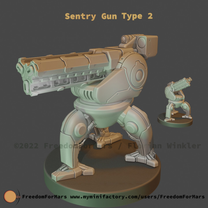 3D Printable Sentry Gun T2 by FreedomForMars / Florian Winkler