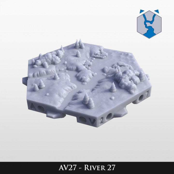 3D Printable Hexton Hills River Expansion Set 01 by Hexton Hills