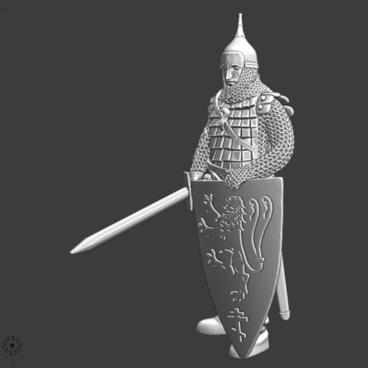 3D Printable Medieval warrior from Novgorod by Northern Crusades Miniatures