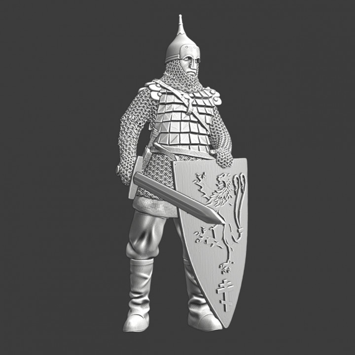3D Printable Medieval warrior from Novgorod by Northern Crusades Miniatures