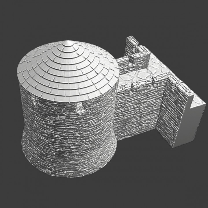 3D Printable Medieval Round Bastion - Medieval Castle Model Modular ...