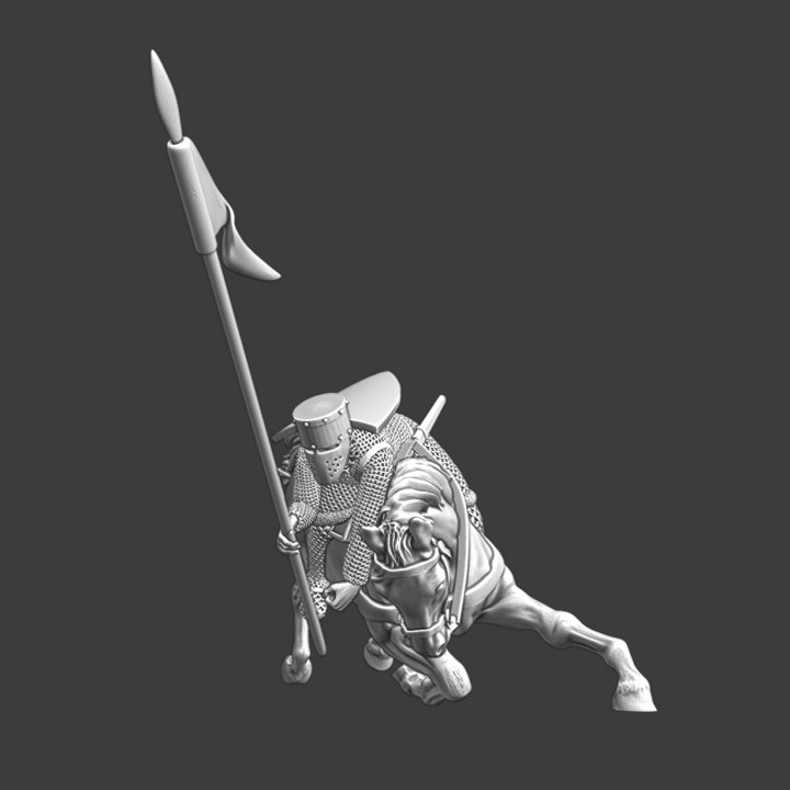3D Printable Medieval knight falling with his horse by Northern ...