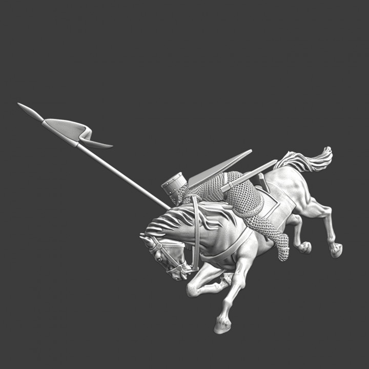 3D Printable Medieval knight falling with his horse by Northern ...