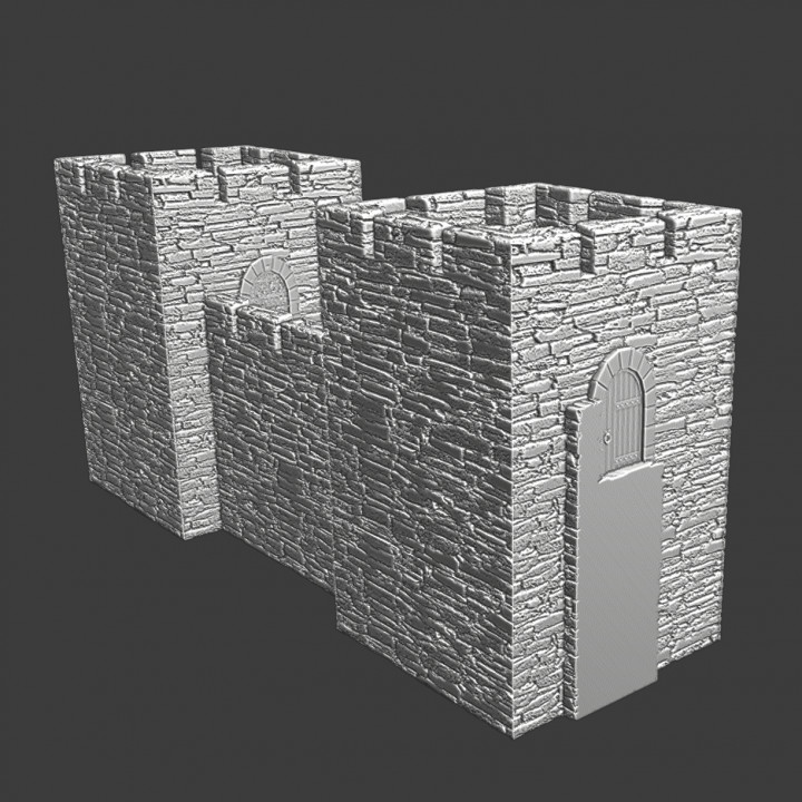 3D Printable Medieval Heavy Wall - Modular Castle System by Northern ...