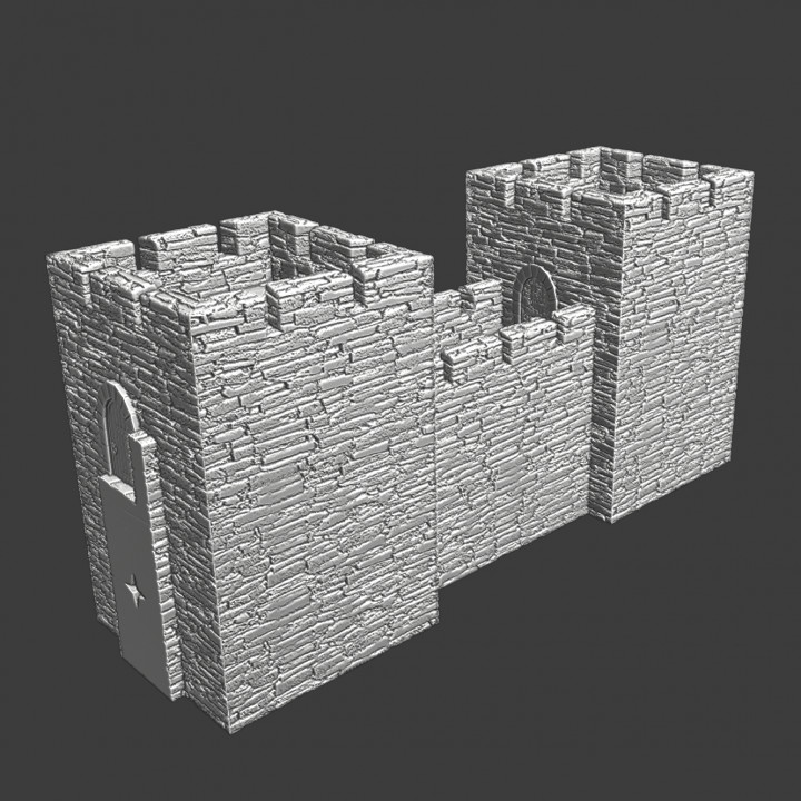 3D Printable Medieval Heavy Wall - Modular Castle System by Northern ...