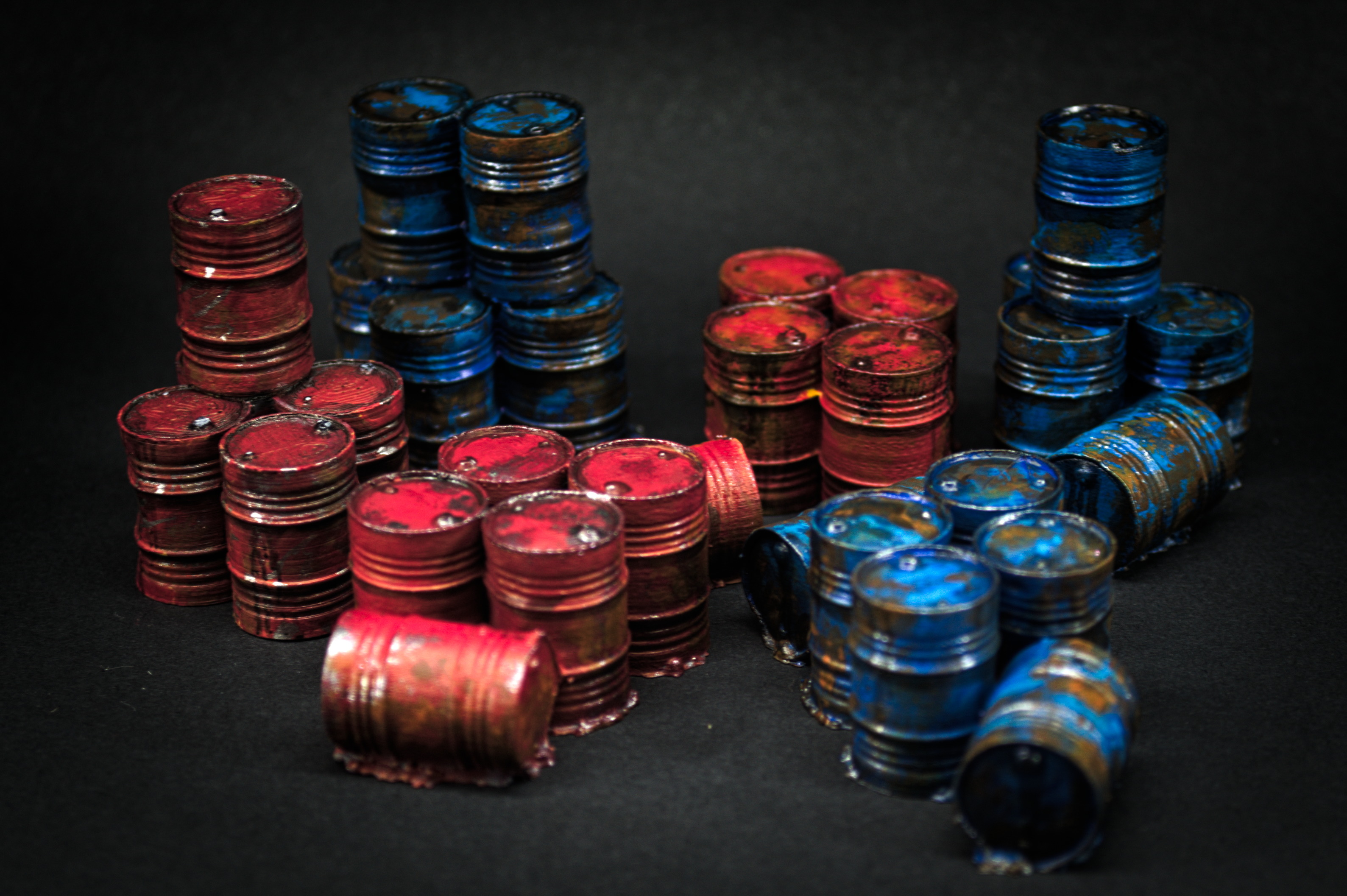 3D Printable Oil Drum Stacks by TableTopMinis