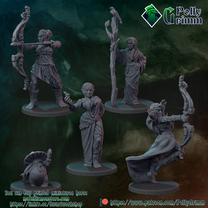 3D Printable Tabletop fantasy miniature. Nymphs set. Dryad warrior by ...