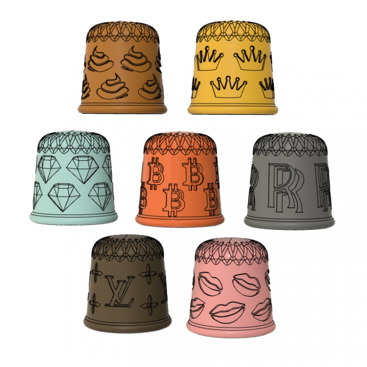 3D Printable Thimble - Wealth and Glamour by Stanislav