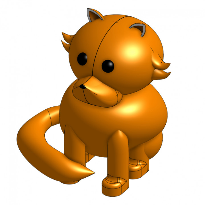 3D Printable Toy Fox / Red Panda by Lawrence Anolin