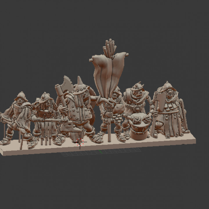 3D Printable 10mm Orc Command strip by Knucklebones Miniatures
