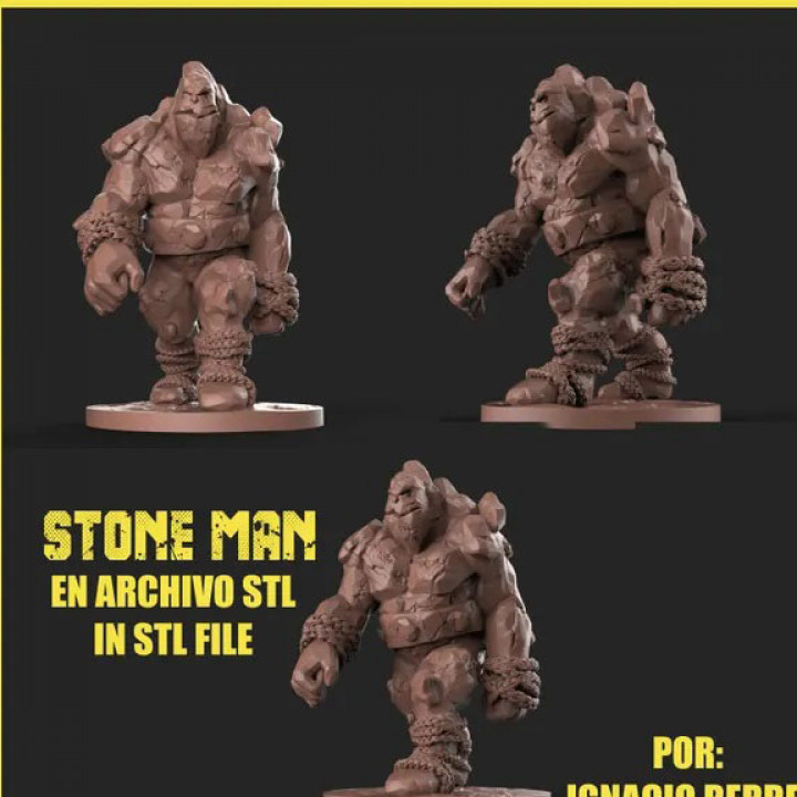 3D Printable STONE MAN PARA JUEGOS DE ROLL by Ignacio Berbel Garcia