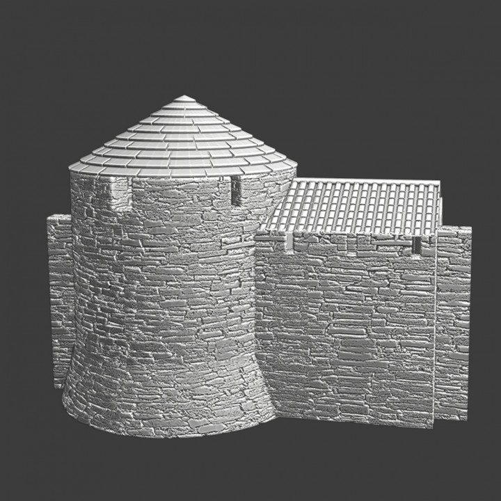 3D Printable Round tower and housing - Modular Castle System by ...