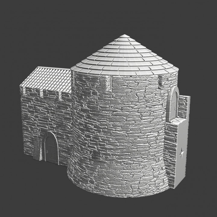 3D Printable Round tower and housing - Modular Castle System by ...