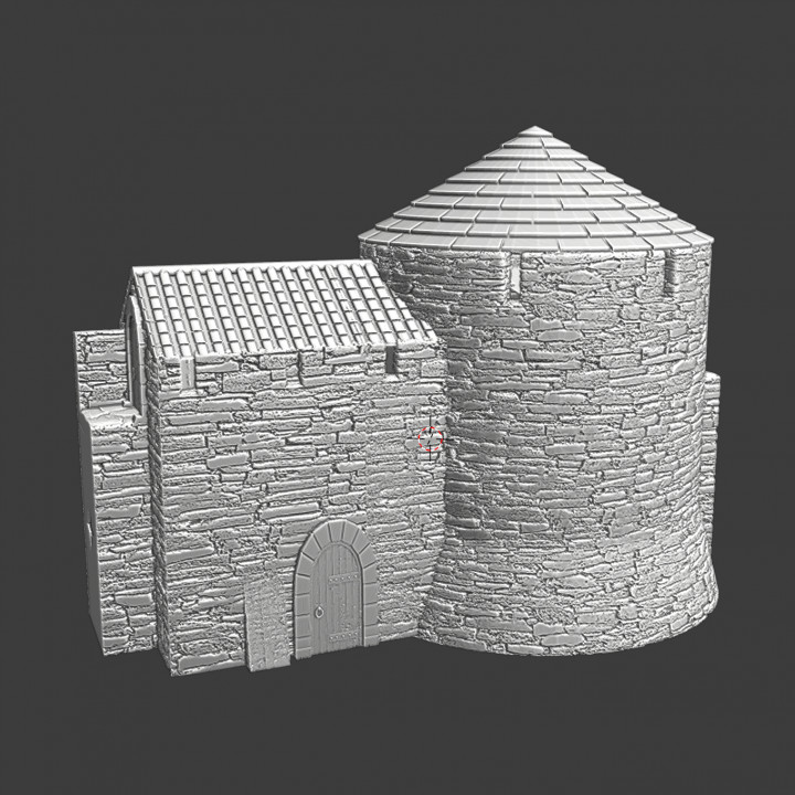 3D Printable Round tower and housing - Modular Castle System by ...