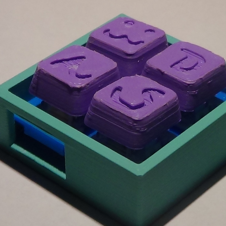 3D Printable 2x2 ortholinear keyboard or 2x2 button by Fishy64