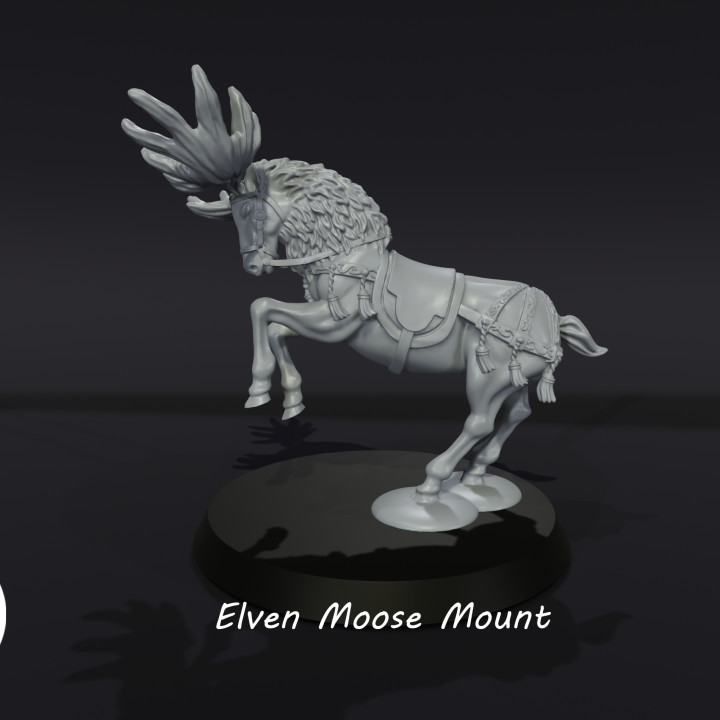 3D Printable Elven Moose Mount by Medbury Miniatures