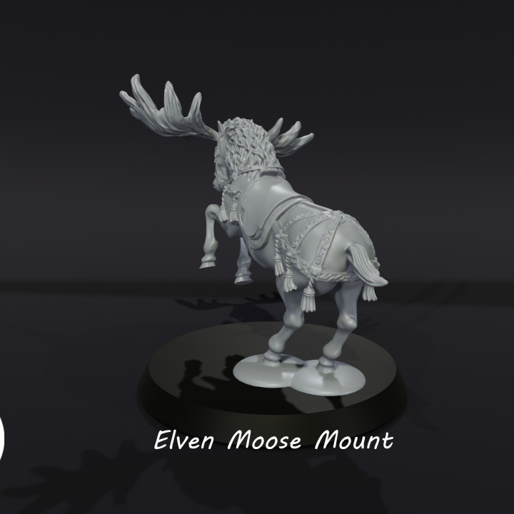 3D Printable Elven Moose Mount by Medbury Miniatures