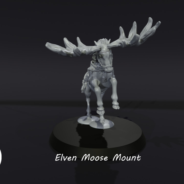 3D Printable Elven Moose Mount by Medbury Miniatures