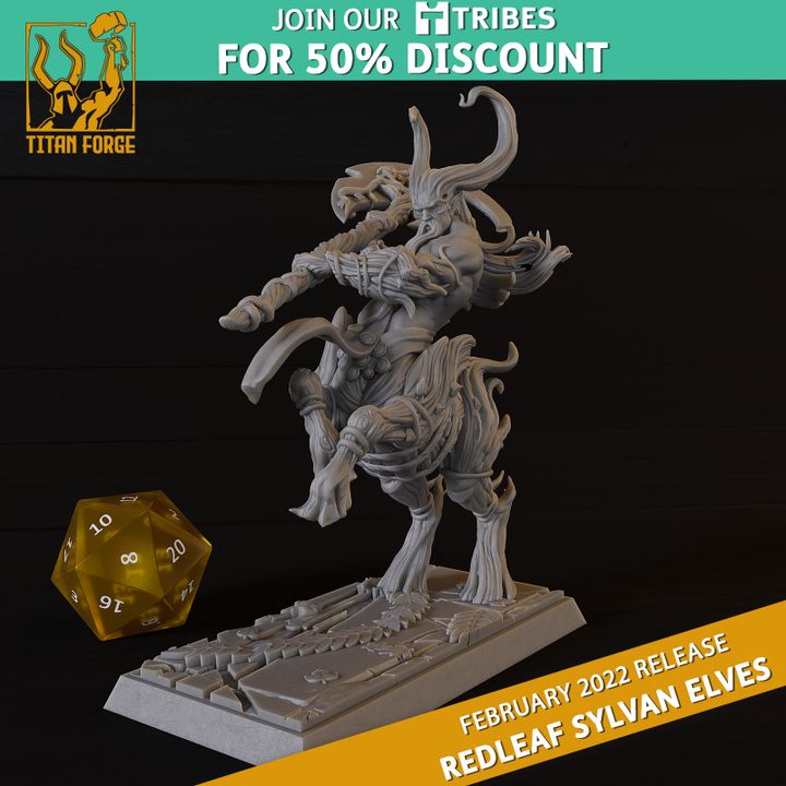 3D Printable Redleaf Forest King by Titan Forge Miniatures