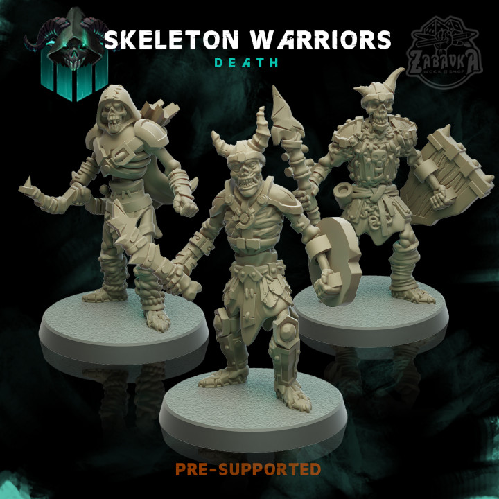 3D Printable Skeleton Warriors - The Army of Death by Zabavka Workshop