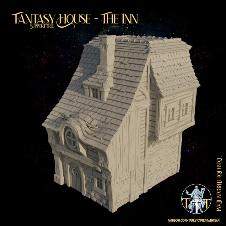 3D Printable Fantasy House - The Inn - TabletopTerrain by Tabletop Terrain