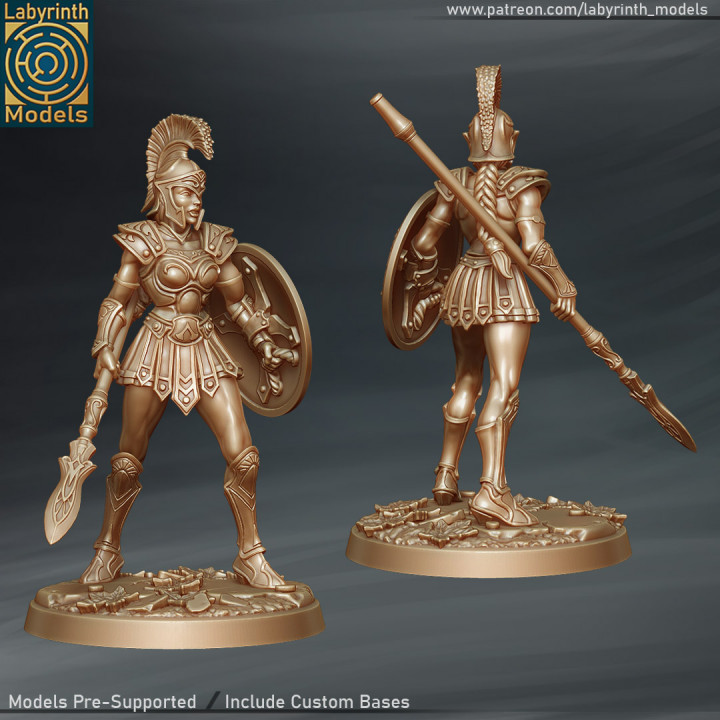 3D Printable Amazon Daughters of Athena set - 32mm scale by Labyrinth ...