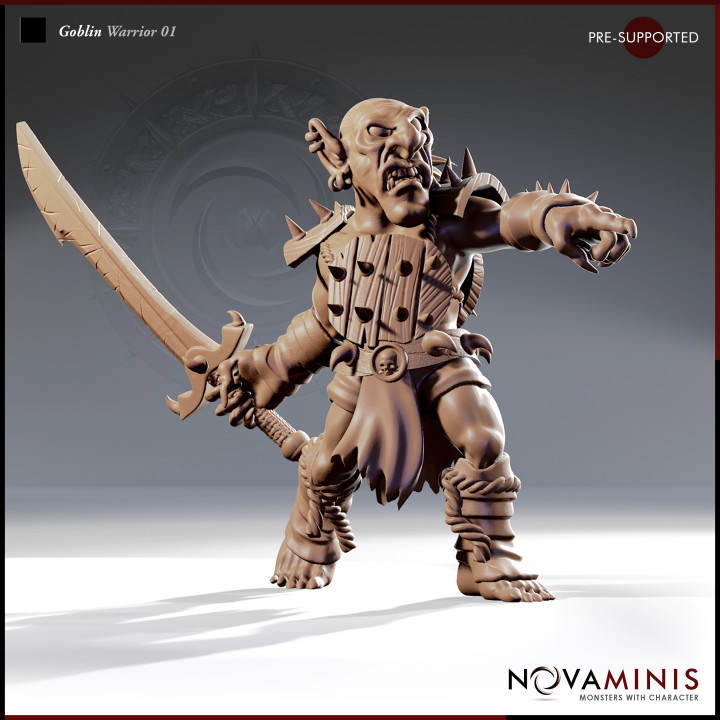 3D Printable Goblin Warrior 01 by NovaMinis