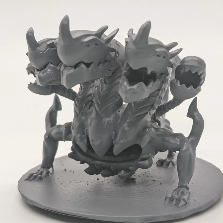 3D Printable Final Fantasy inspired, 3 headed Hydra, Tabletop DnD ...