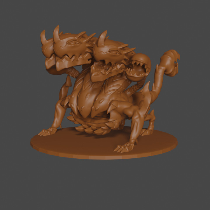 3D Printable Final Fantasy inspired, 3 headed Hydra, Tabletop DnD ...