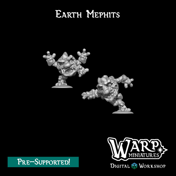 3D Printable Earth Mephits by Warp Miniatures