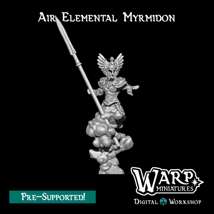 3D Printable Air Elemental Myrmidon by Warp Miniatures