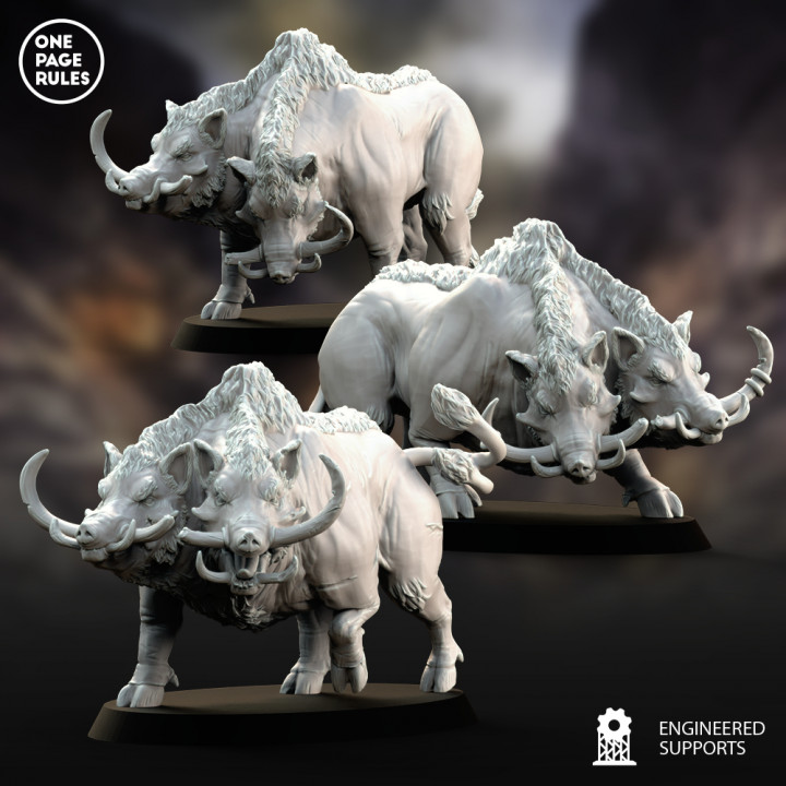 3D Printable Crazed Boars - Beastmen by One Page Rules