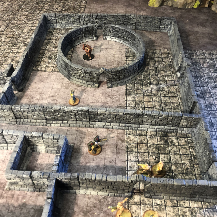 3D Printable Interior Dungeon Walls:18 Walls, scatter and modular with ...