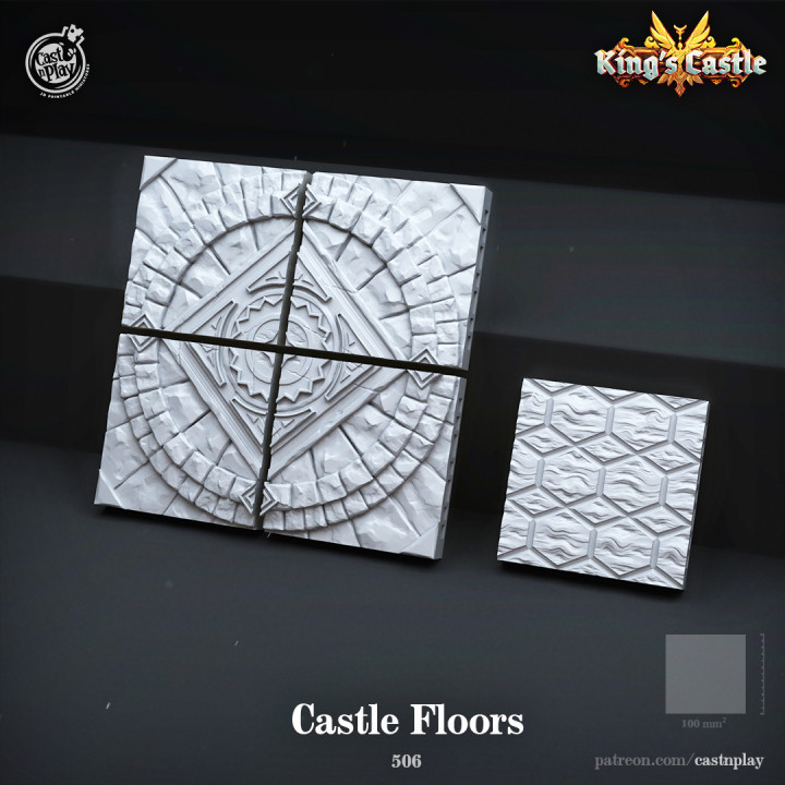 3D Printable King's Castle Floor Tiles (Pre-Supported) by Cast n Play