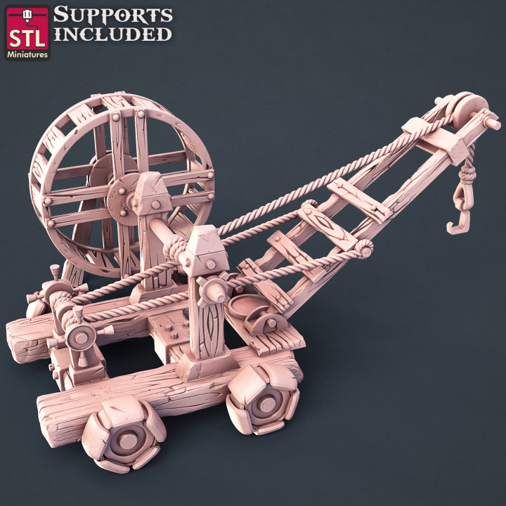 3D Printable Stone Carver Crane by STL Miniatures